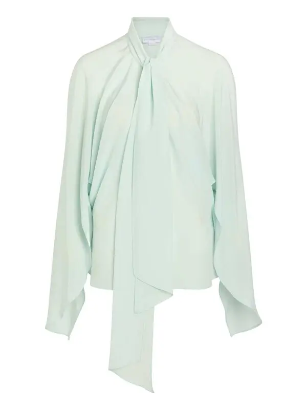Stella McCartney Tie-effect Silk Shirt - Light Blue