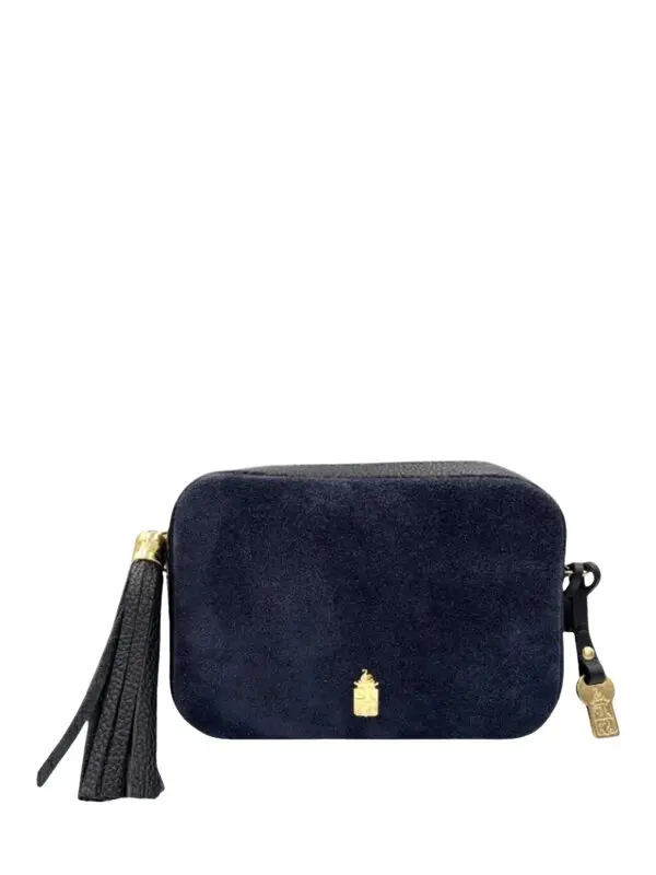 FRANCHETTI BOND Caz Italian Leather & Suede Crossbody Bag - Blue