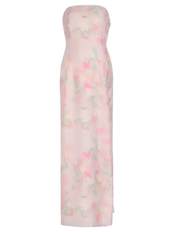 Bernadette Elora Floral-print Strapless Woven Maxi Dress - Pink