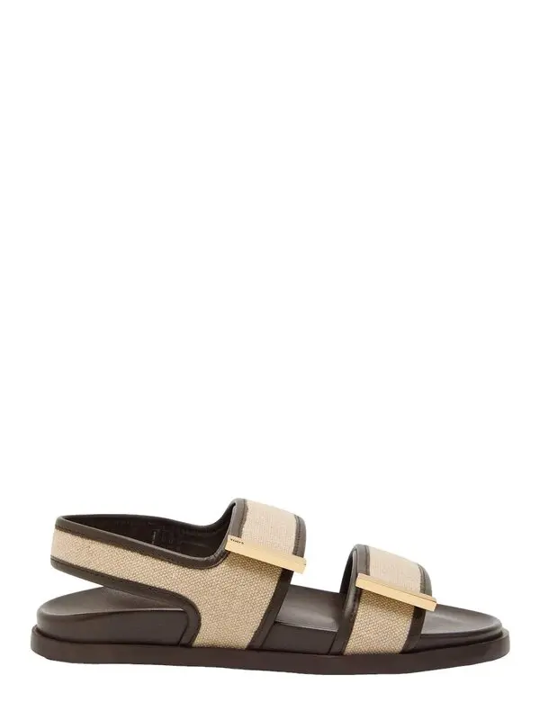 TOD'S Canvas And Leather Sandals - Beige