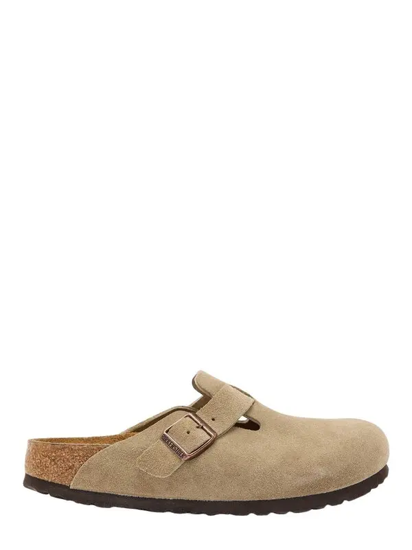 BIRKENSTOCK Boston Brushed Suede Clogs - Taupe