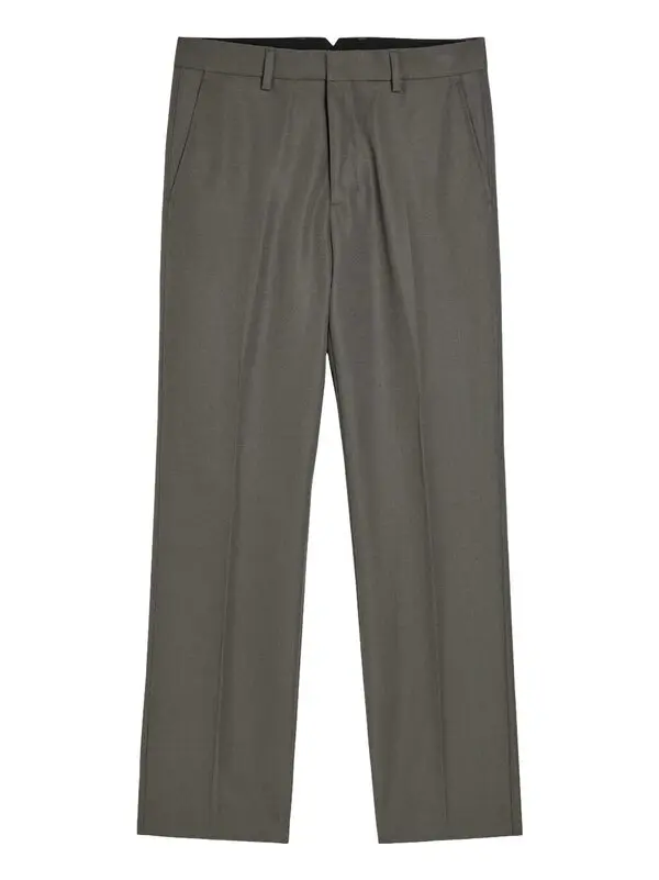 Ami Straight-leg Wool Trousers - Charcoal
