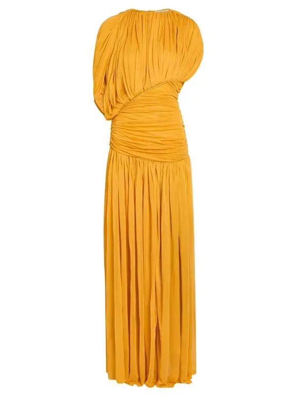 Tove Draped Stretch-jersey Maxi Dress - Yellow