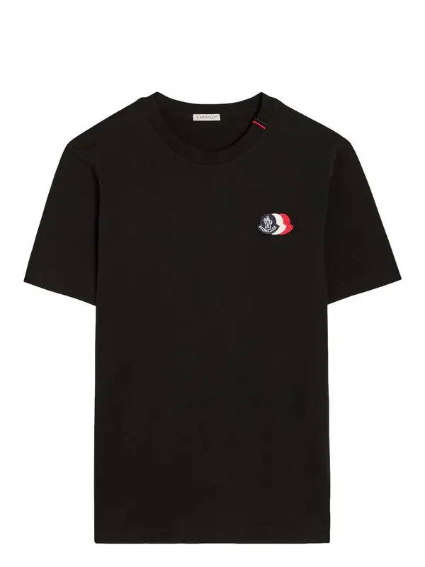 Moncler Logo-appliquéd Cotton T-shirt - Black