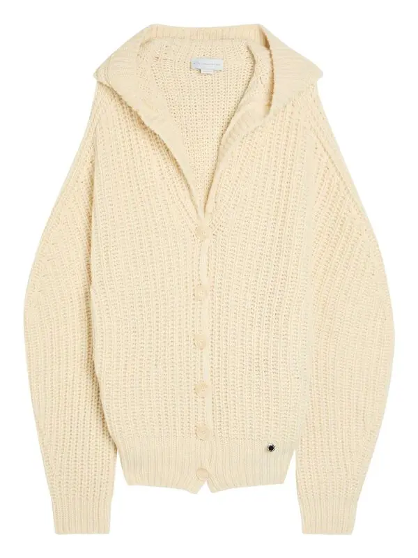 Stella McCartney Hooded Cashmere And Wool-blend Cardigan - Cream