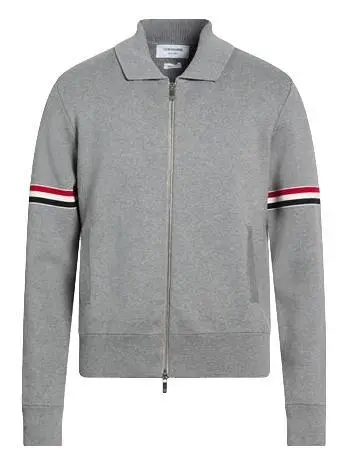 Thom Browne Cotton And Polyamide Blend Cardigan With Zipper Fastening - Grey