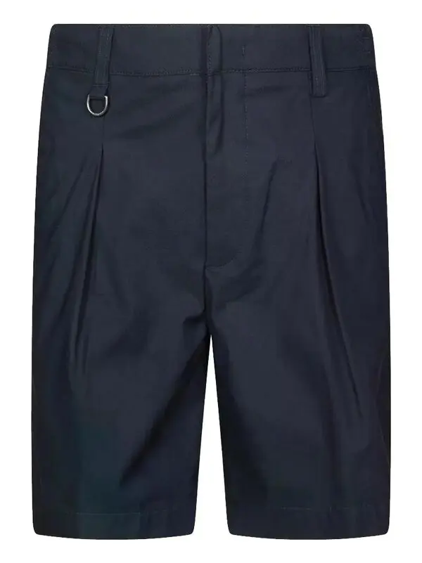 PAOLO PECORA Pleated D-ring Shorts - Blue
