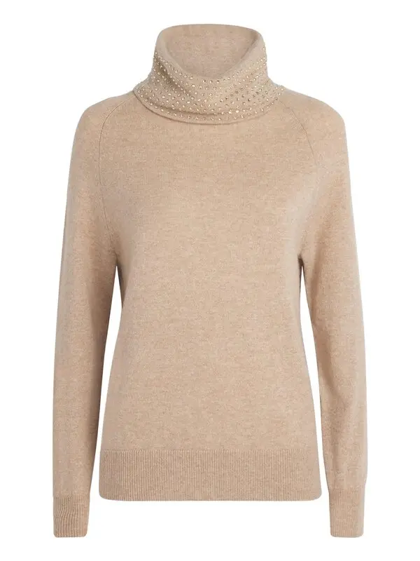 WILLIAM SHARP Cashmere Crystal-embellished Rollneck Sweater - Brown