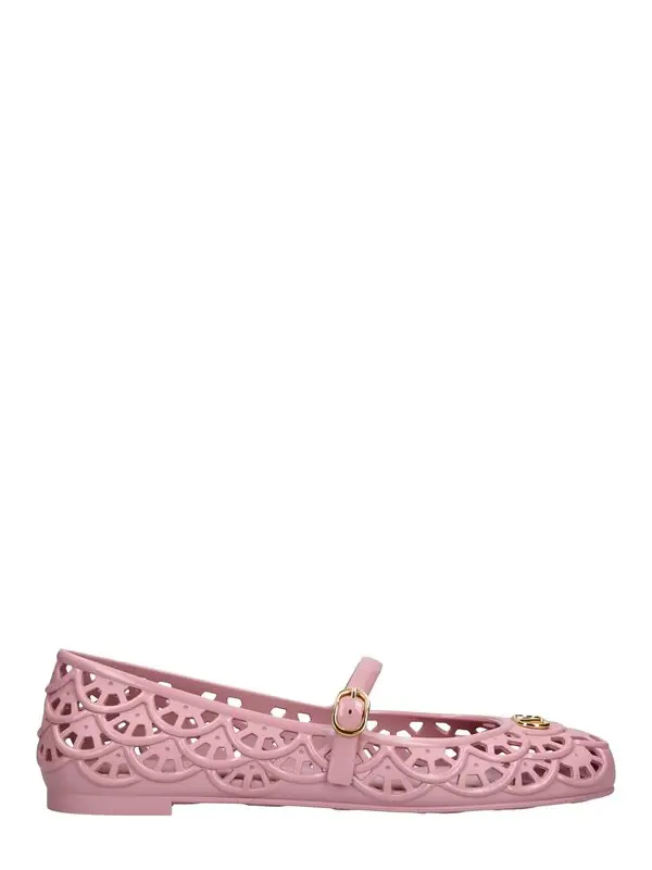 Valentino Garavani Open-work Vlogo Ballet Flats - Pink