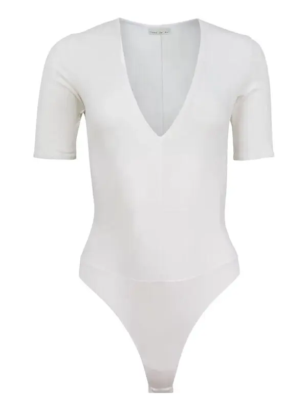 FLEUR DU MAL Deep Plunge Bodysuit - White