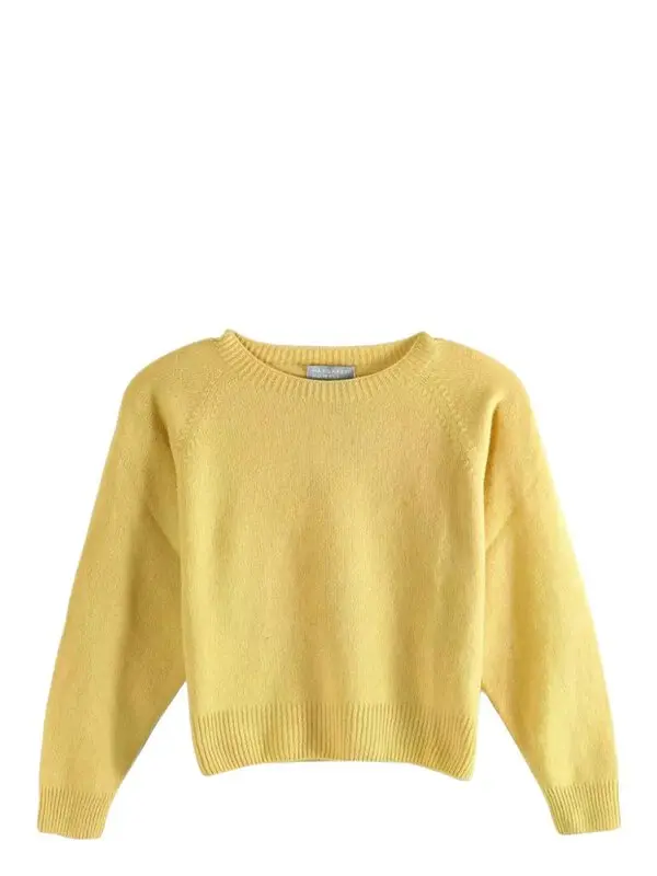 MARGARET HOWELL Raglan Sleeve Fine Knit Crew Neck Sweater - Yellow