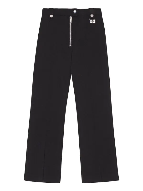 GANNI Bonded Crepe Pants - Black