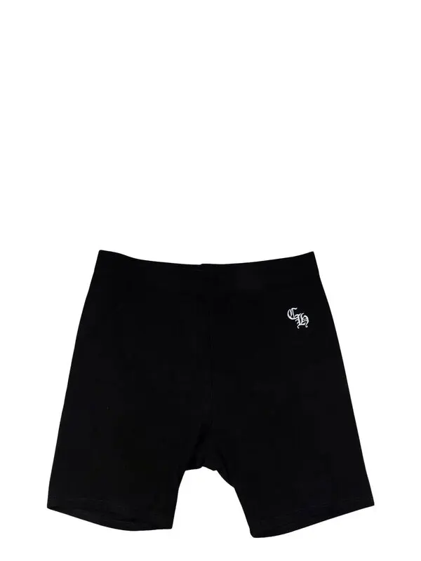 Chrome Hearts Ribbed Biker Shorts With Embroidered Logo - Black