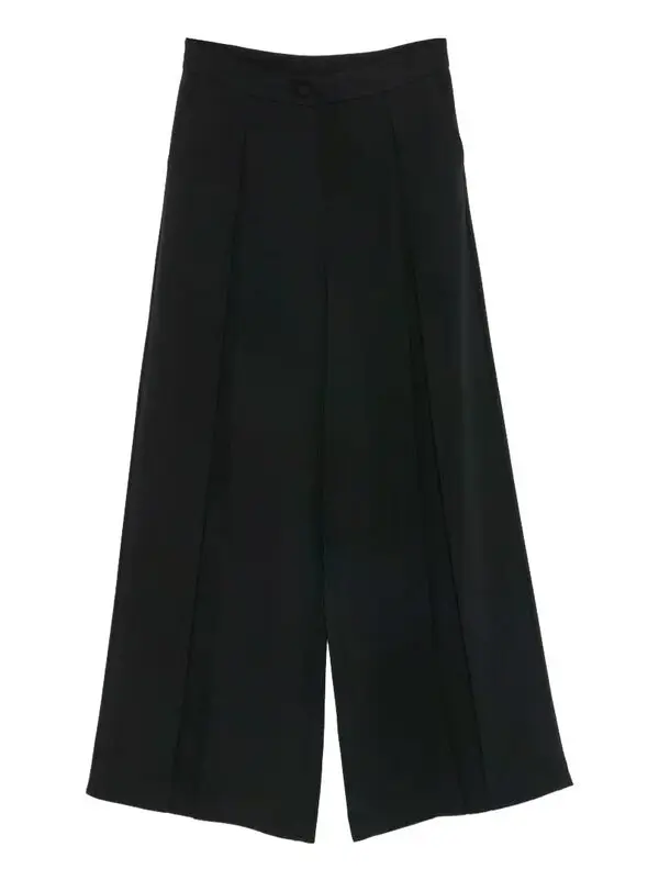 Imperial Pleated Wide-leg Palazzo Pants - Black