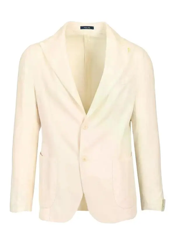 GUARINUCCI Slub-texture Notched-lapels Blazer - Neutrals