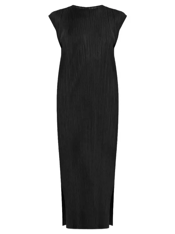 Issey Miyake Pleated Swing Dress - Black