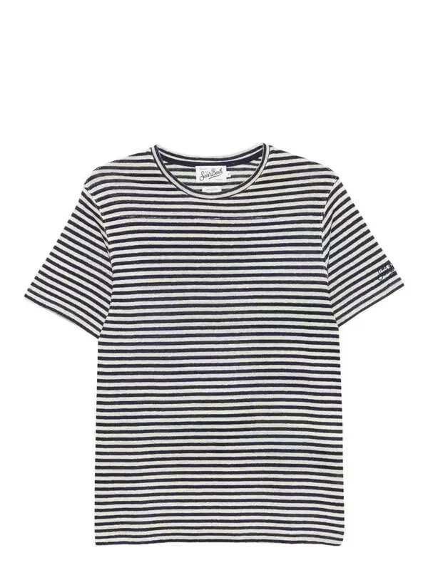 MC2 SAINT BARTH Striped Cotton T-shirt - Blue