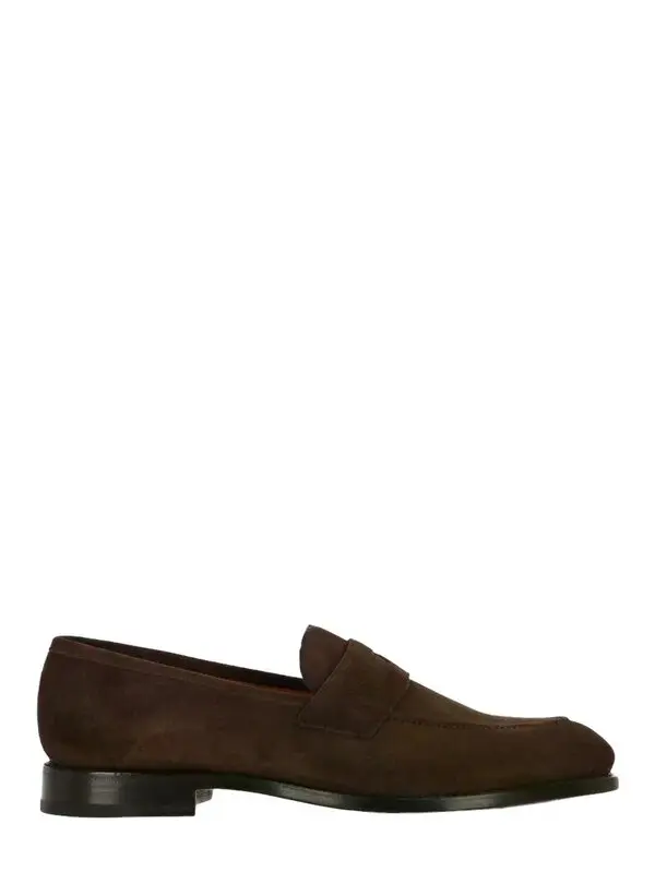 ORTIGNI Suede Penny Loafers - Brown