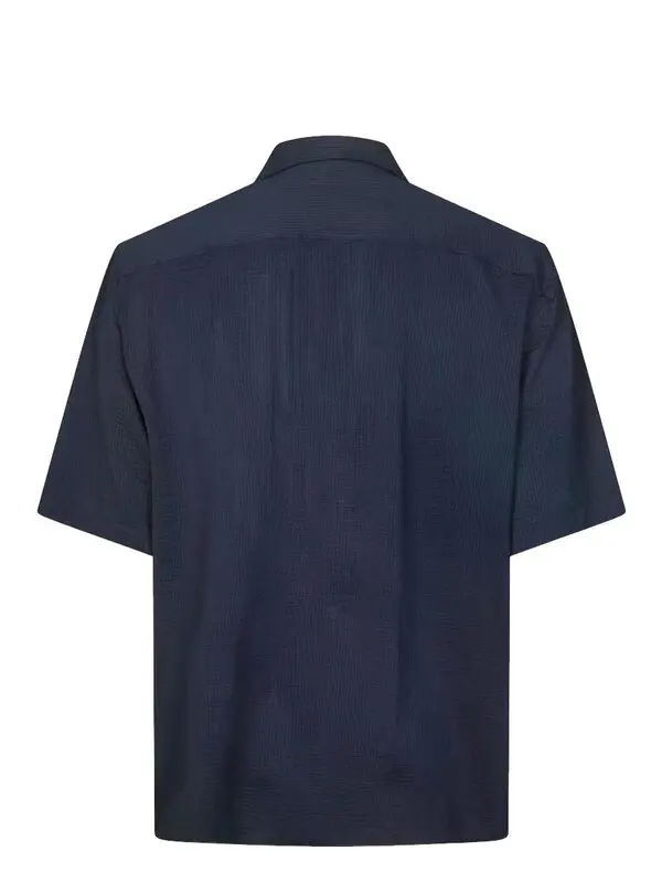 XACUS Seersucker Short-sleeve Shirt - Blue