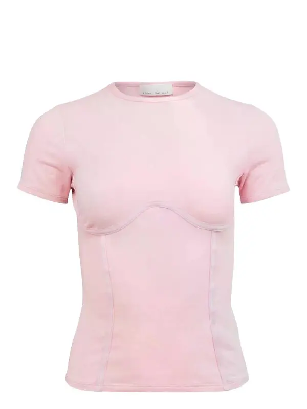 FLEUR DU MAL Bustier Detail T-shirt - Pink