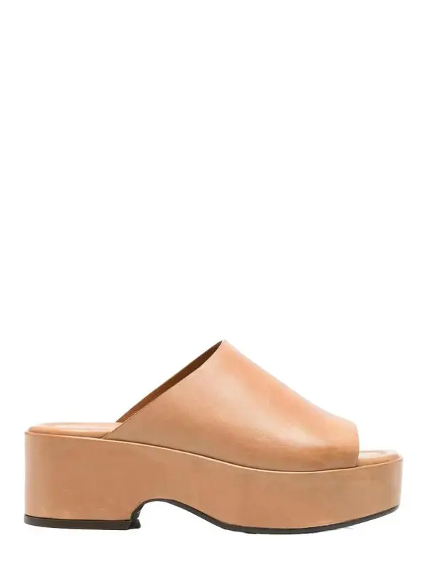 CURIOSITÈ Platform Leather Sandals - Brown