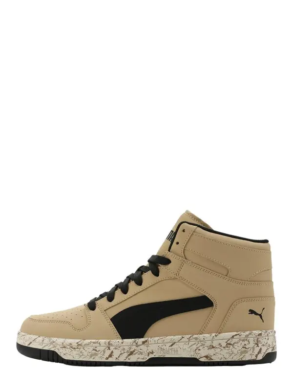 PUMA Rebound Layup Nubuck Marble High Top Sneakers - Beige