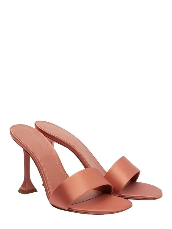 Amina Muaddi Andreea Satin Sandals - Pink