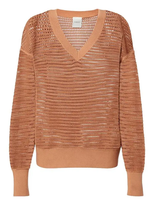 Varley Gaia Open-knit Cotton Sweater - Brown