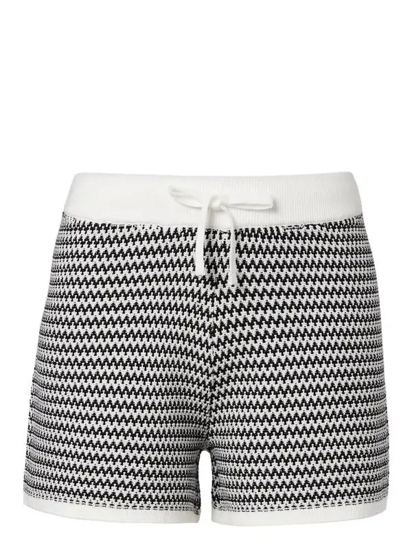 Varley Villiers Chevron Cotton Shorts - White