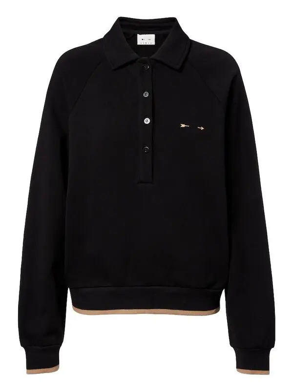 The Upside Collared Elle Cotton Polo Shirt - Black