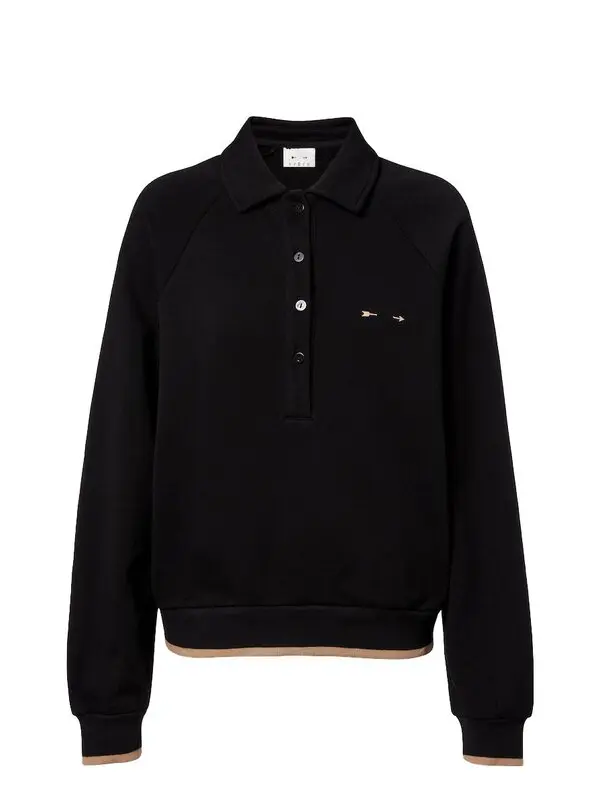 The Upside Collared Elle Cotton Polo Shirt - Black