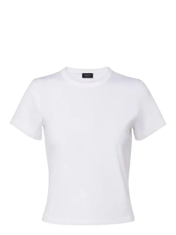 Gucci Cotton Jersey T-shirt With Embroidered Logo - White