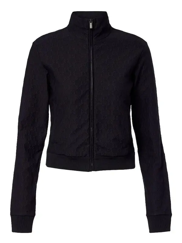 Gucci Gg Jacquard Jersey Track Jacket - Black