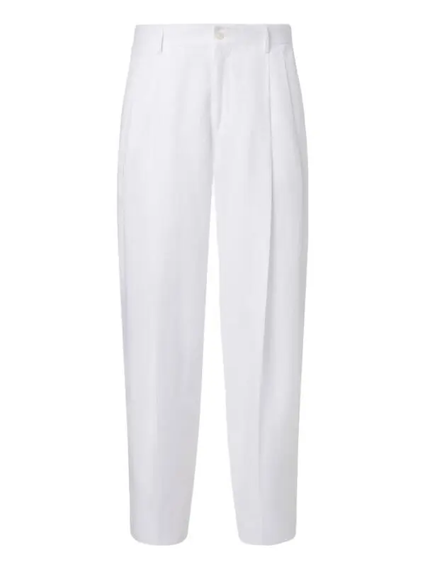 Dolce & Gabbana Linen Tapered Pants - White