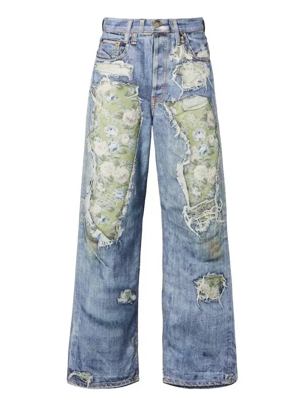 Acne Studios Printed Wide-leg Jeans - Blue