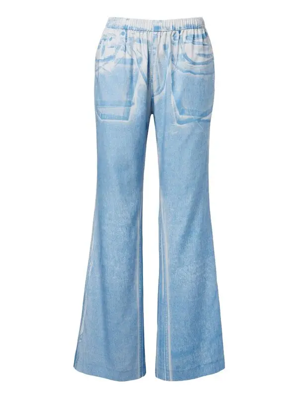 Acne Studios Printed Wide-leg Pants - Blue