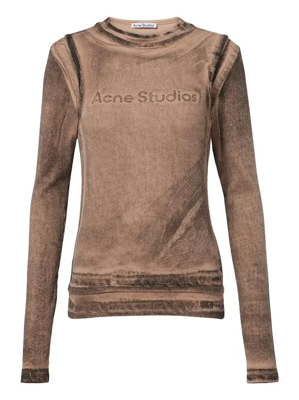 Acne Studios Printed Long Sleeve T-shirt - Brown