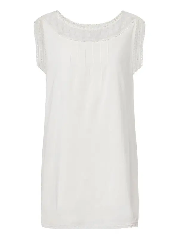 Posse Danielle Lace-trimmed Cotton Minidress - White