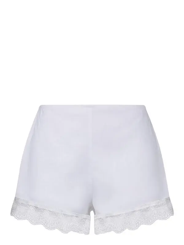 Staud Von Lace-trimmed Linen Shorts - White