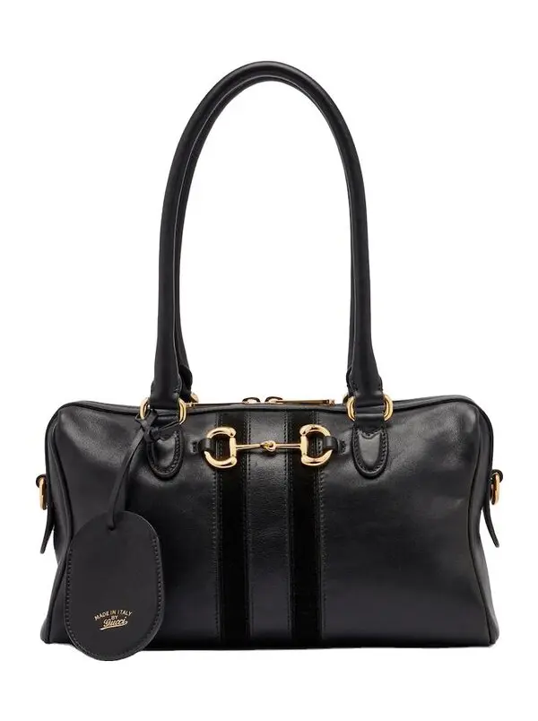 Gucci Large Leather Bowling Bag - Black