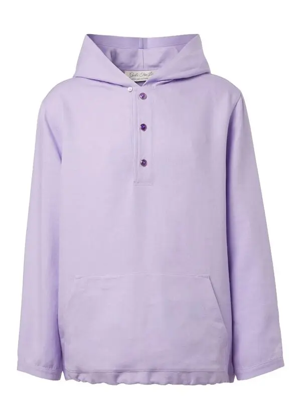 GOD'S TRUE CASHMERE Hooded Linen Jacket With Amethyst Details - Purple