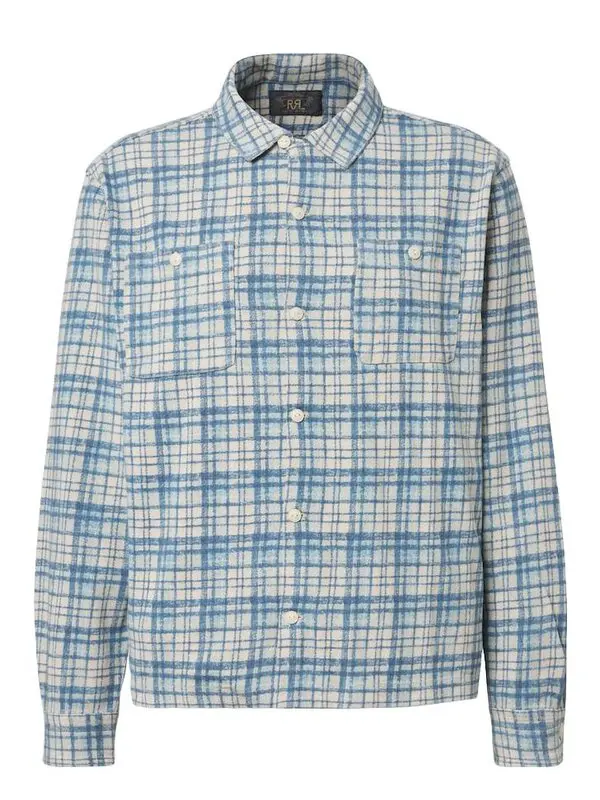 Ralph Lauren Plaid Cotton And Linen Jersey Shirt - Blue