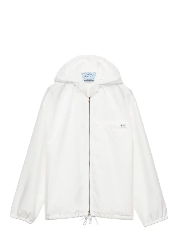 Prada Lightweight Re-nylon Blouson Jacket With Hood - White
