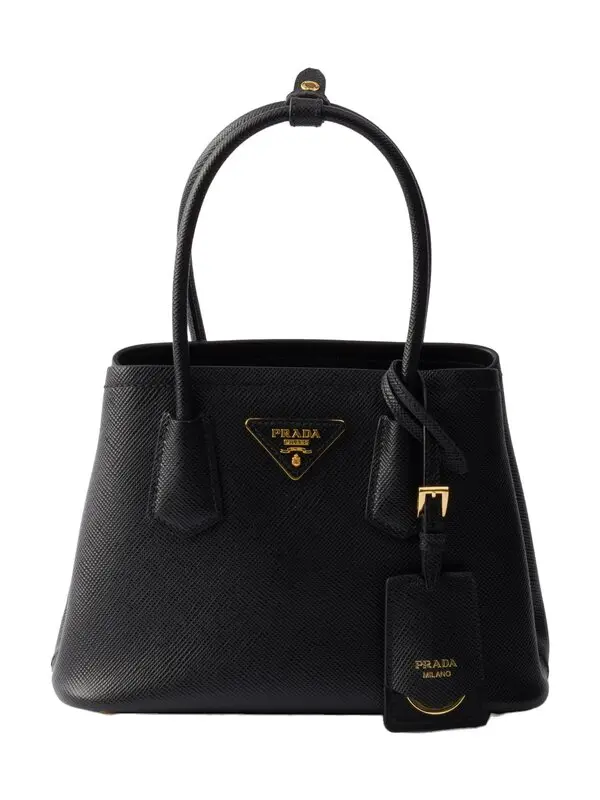Prada Double Saffiano Leather Mini Bag - Black