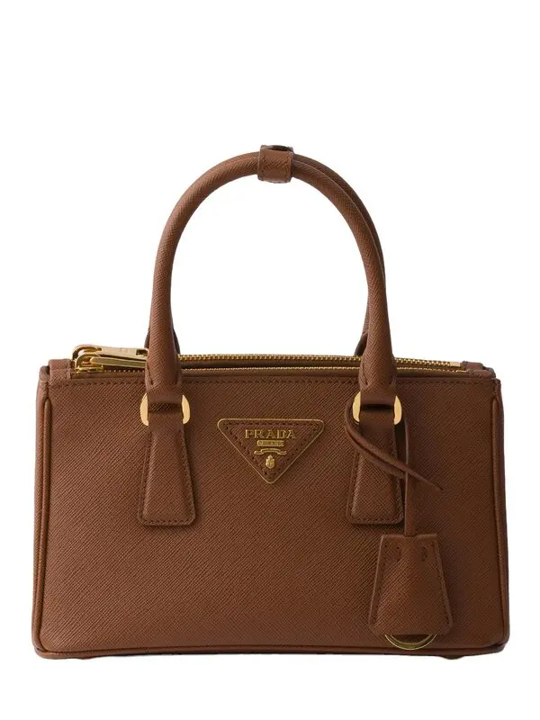 Prada Galleria Mini Saffiano Leather Bag - Brown