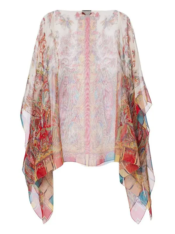 Etro Printed Silk Cape - Multicoloured