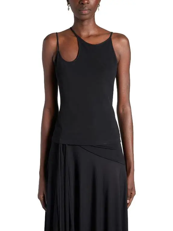Alexander McQueen Asymmetric Jersey Camisole - Black