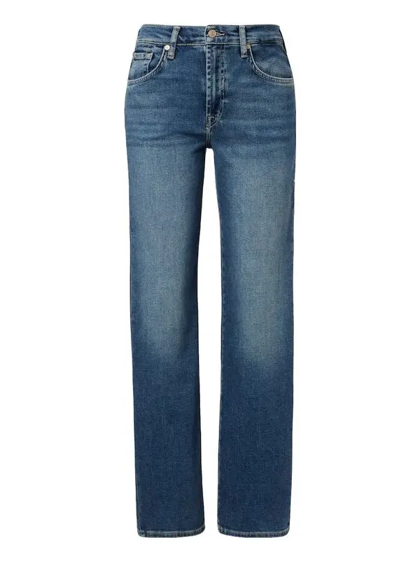 7 For All Mankind Stovepipe Straight Jeans - Blue