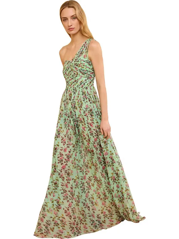 Ulla Johnson Aureline Silk One Shoulder Gown - Opaline