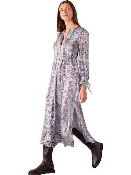 Whistles Mottled Snake Print Midi Dress - Multicolour